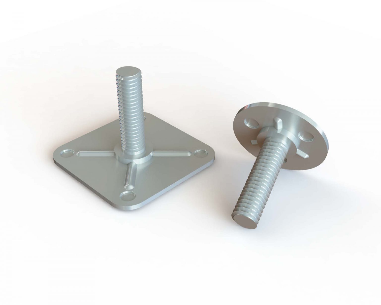 Threaded stud with plate and round spacers PRY - Specialinsert